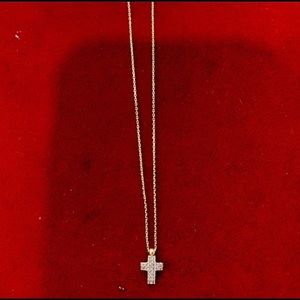 Jewelry | 1k Yellow Gold Cross Diamond Pendant Chain | Poshmark